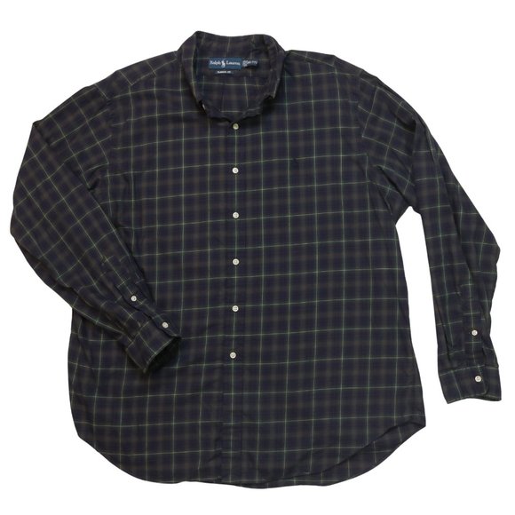 Ralph Lauren Blue Label | Shirts | Ralph Lauren Blue Label Classic Fit Blue Green Plaid Long ...